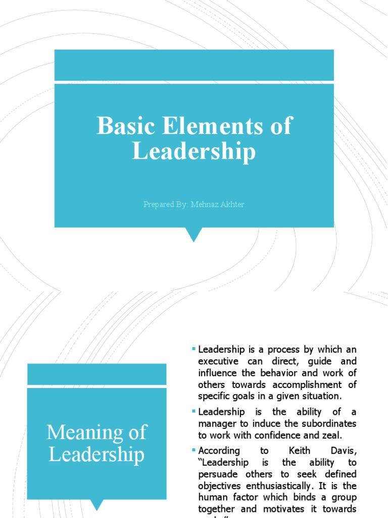 Key Elements of Leadership Explained | PDF | Leadership | Cognitive Science