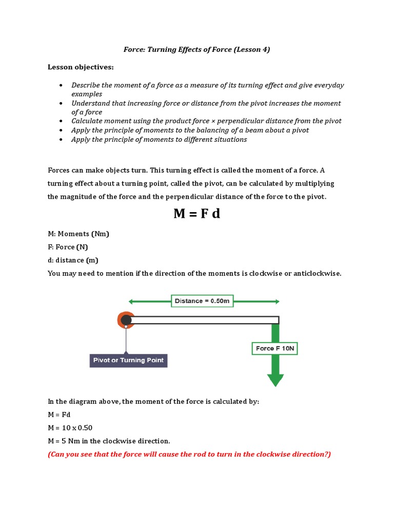 Turning Effects of Forces Explained | PDF | Lever | Torque