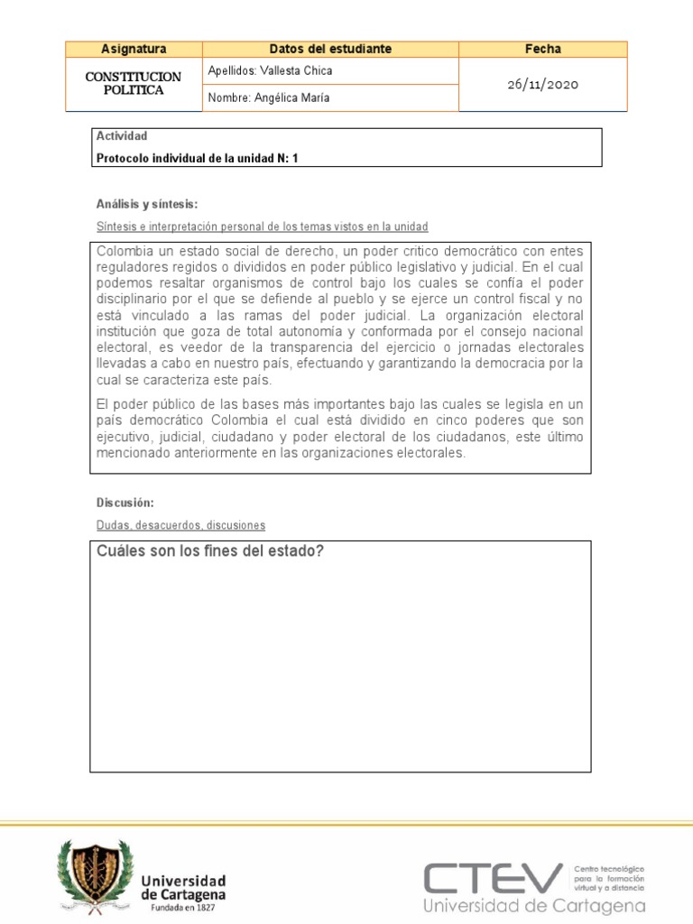 Plantilla Protocolo Individual Constitucion Politica | PDF