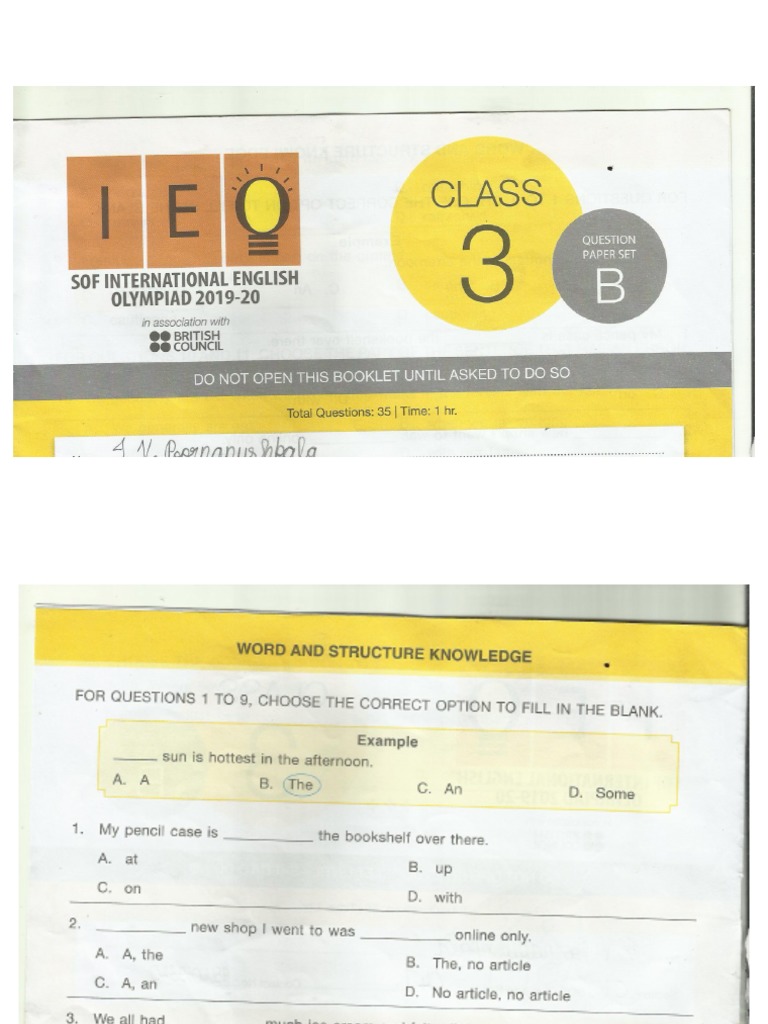 Class 3 IEO 2019 | PDF