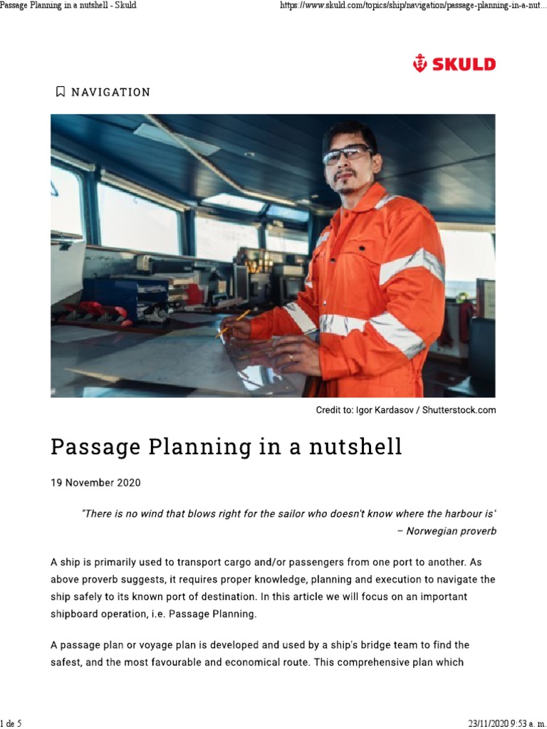 SKULD - Passage Planning in A Nutshell | PDF