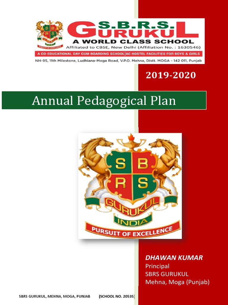 GURUKUL ANNUAL PEDAGOGICAL PLAN 2019-2020 Compressed PDF | PDF ...