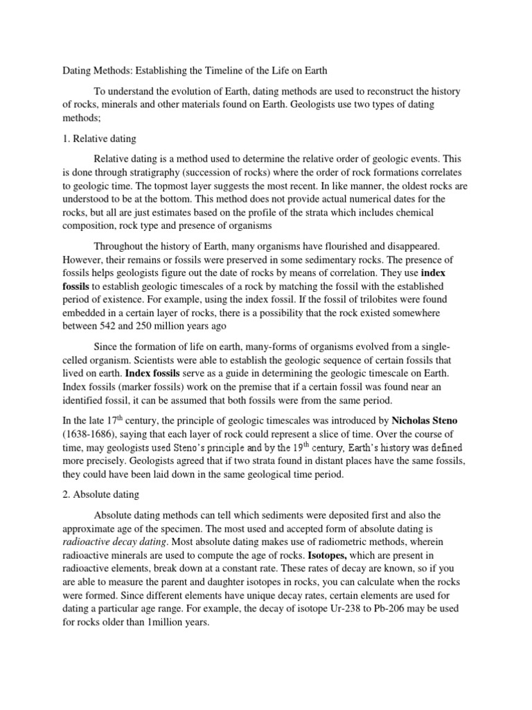 Dating Methods | PDF | Fossil | Geologic Time Scale