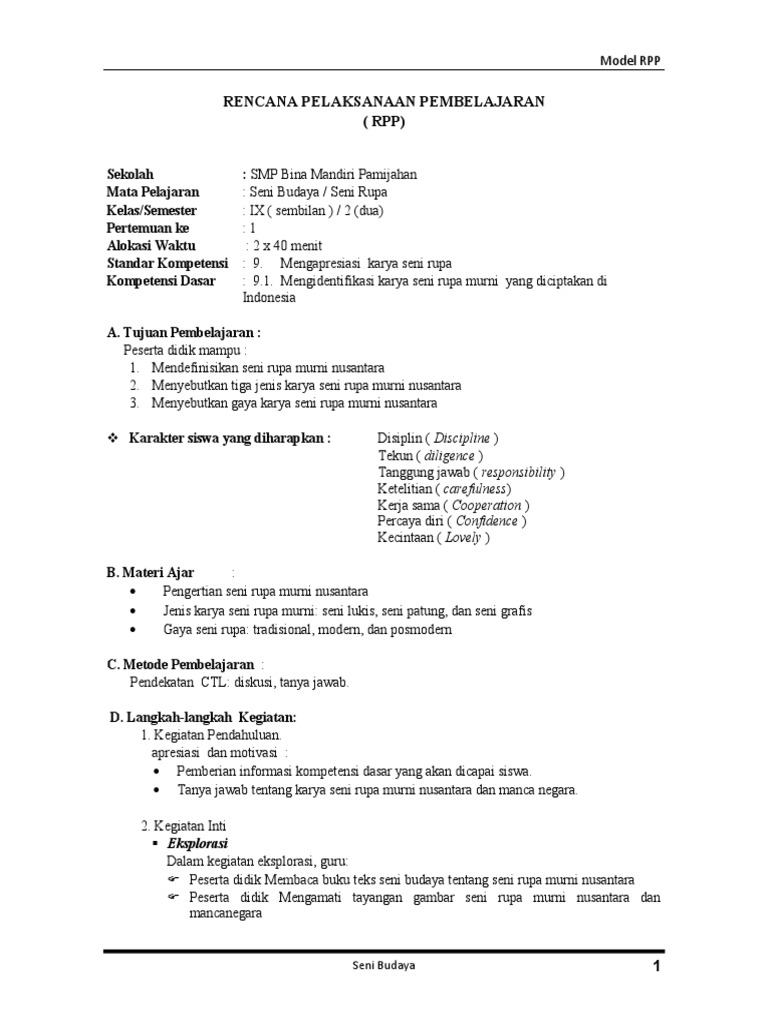 RPP SBK Semester 2 | PDF