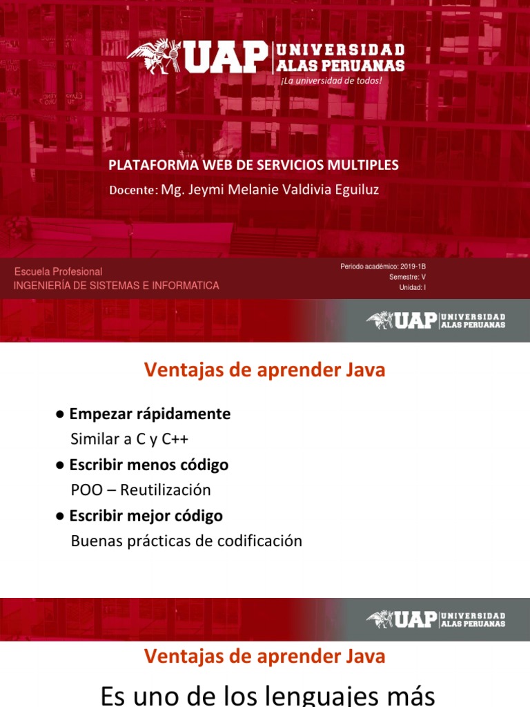 Ventajas y Características de Java | PDF | Entorno de desarrollo integrado | Java (lenguaje de ...