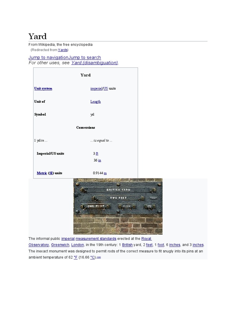 Jump To Navigation Jump To Search: For Other Uses, See | PDF | Yard ...