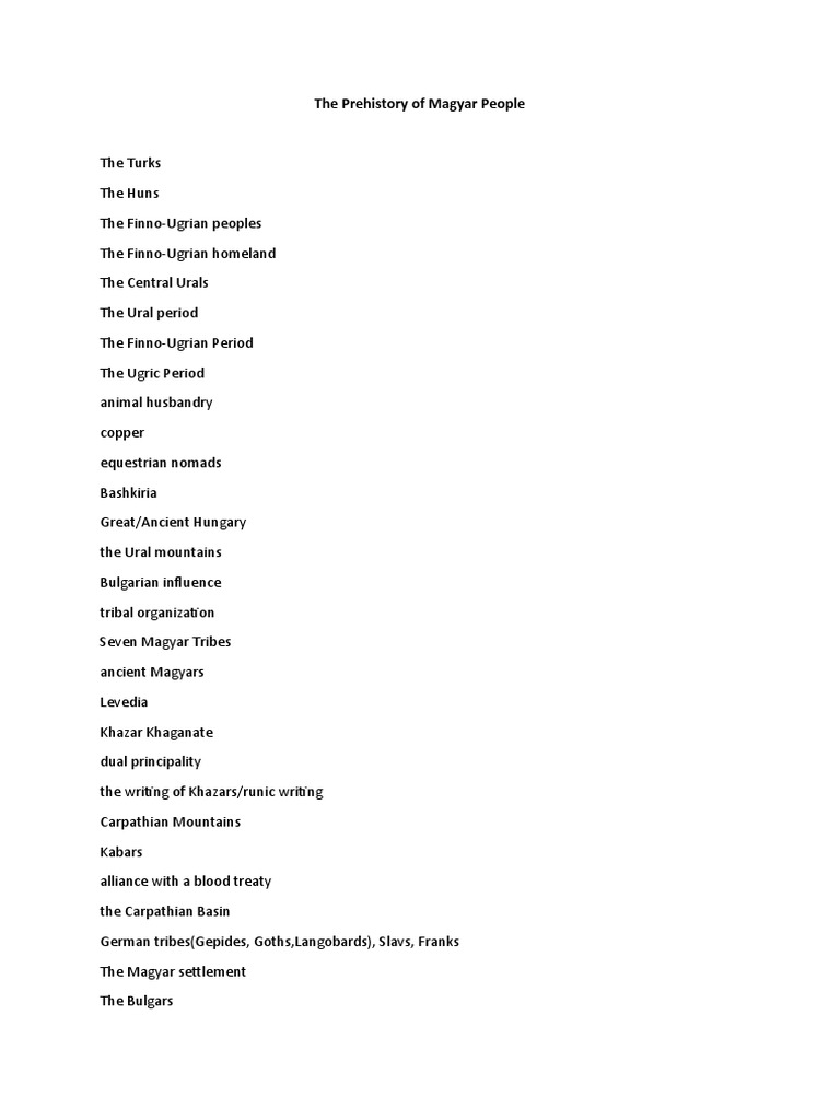 The Prehistory of Magyar People | PDF