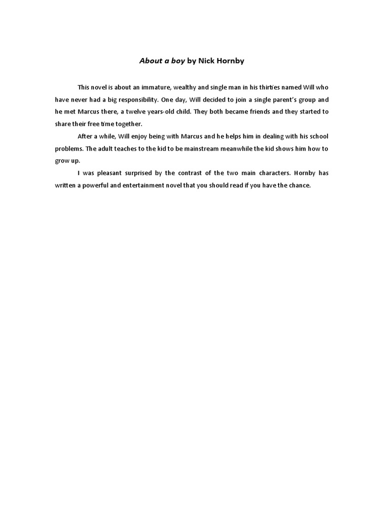 About A Boy by Nick Hornby | PDF