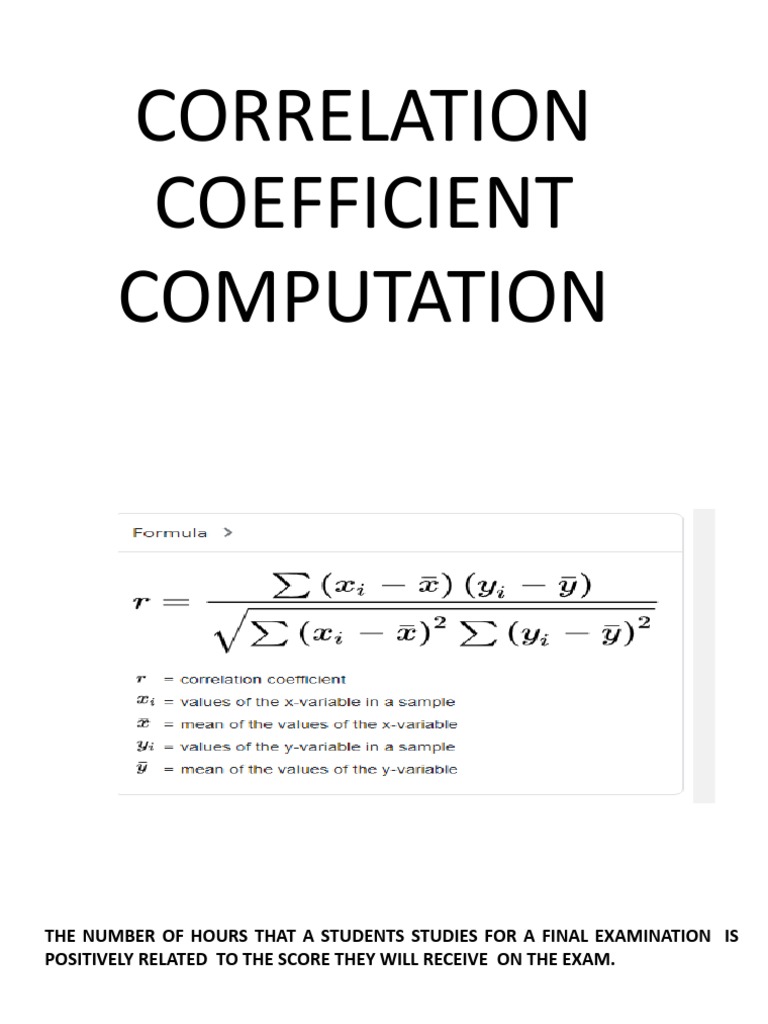 Correlation Coefficient Computation | PDF