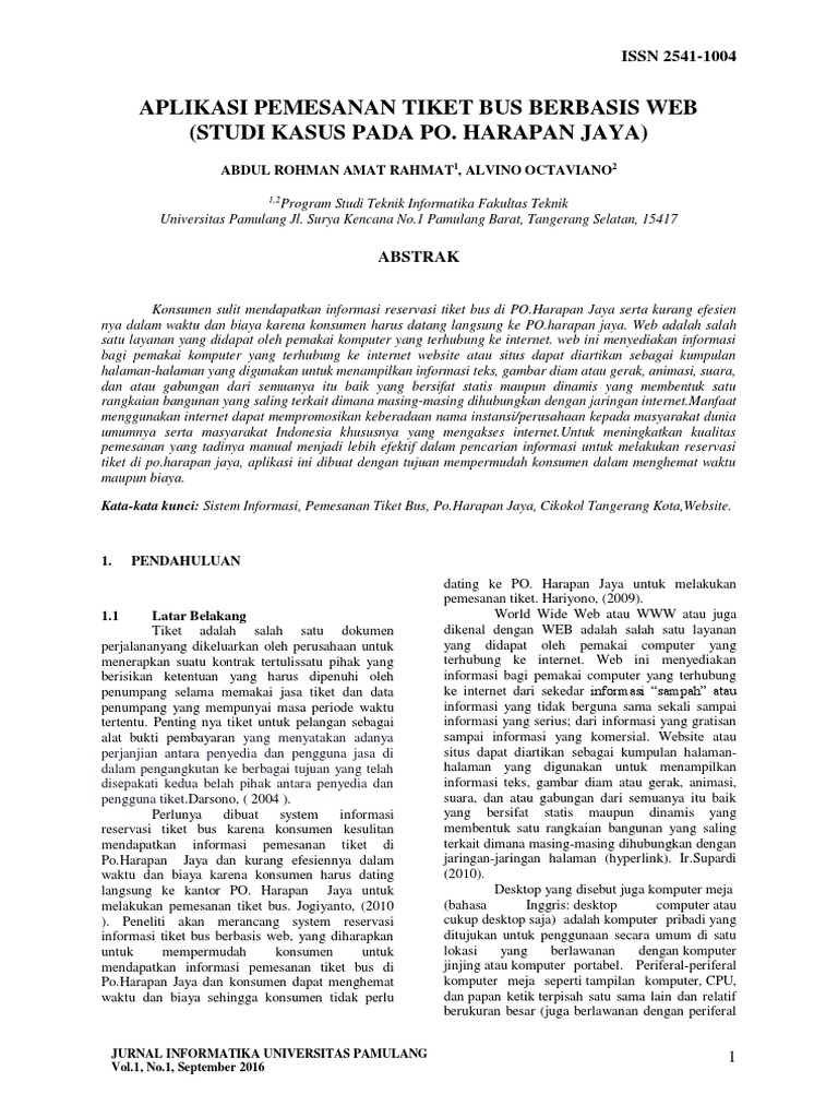 Aplikasi Pemesanan Tiket Bus Berbasis We 4b401903 | PDF | Teknologi ...