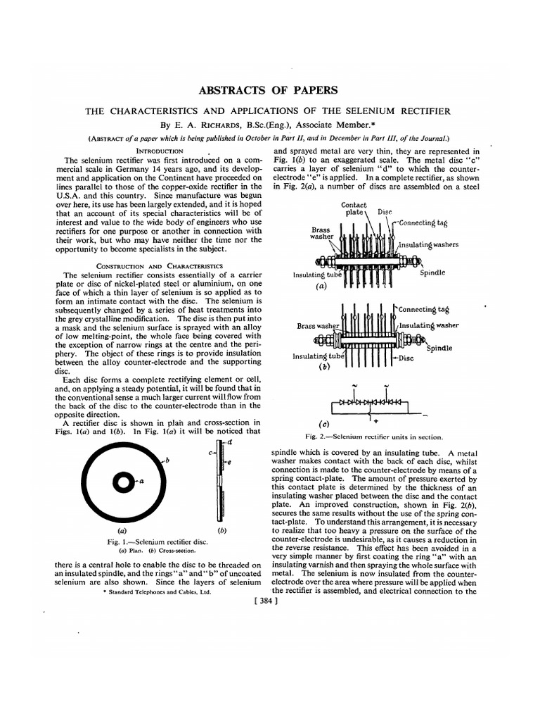 Selenium Rectifier Characteristics | PDF | Rectifier | Electrical ...