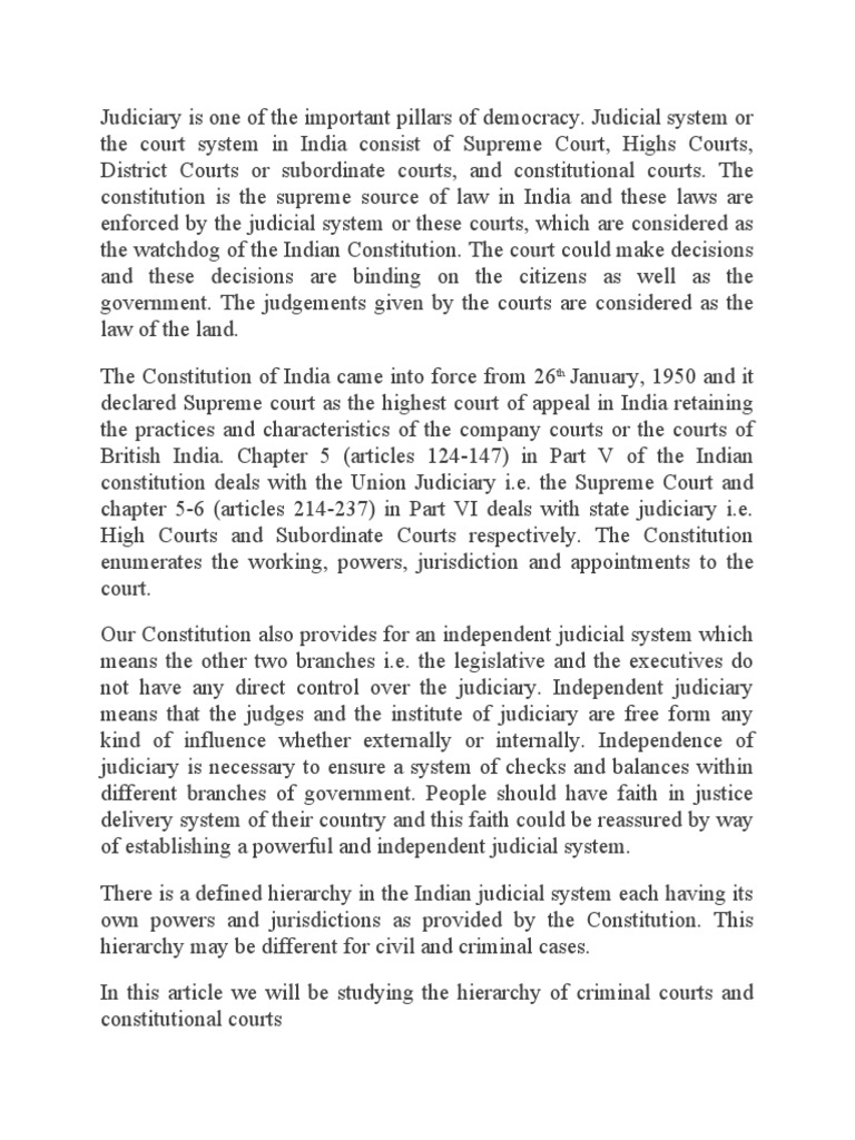 Overview of India's Judicial System | PDF | Supreme Courts | Magistrate