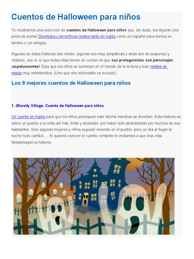Cuentos de Halloween para Niños | PDF | Víspera de Todos los Santos ...
