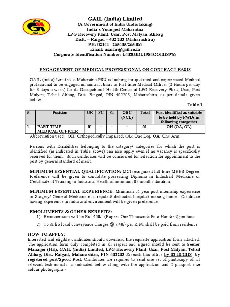 Detailed - Advt - PTMO - Contract - Basis - Usar 09.2018 | PDF ...