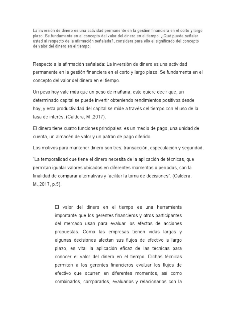 Pregunta de Discusion S3 Int A Las Finanzas | PDF | Economias | Dinero