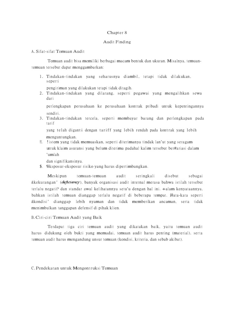Audit Internal Audit Finding Sawyer CH 8 | PDF