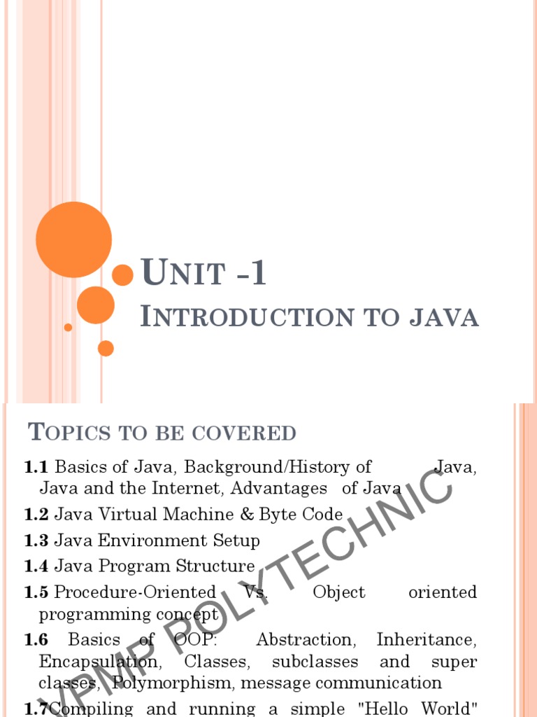 Unit E28093 1 - Introduction of Java | PDF | Java Virtual Machine | Class (Computer Programming)
