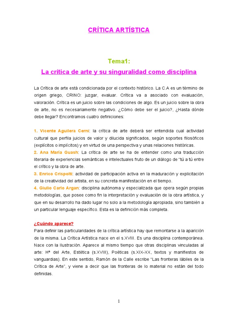 Apuntes Critica Artistica | PDF | Pintura de paisaje | Pinturas
