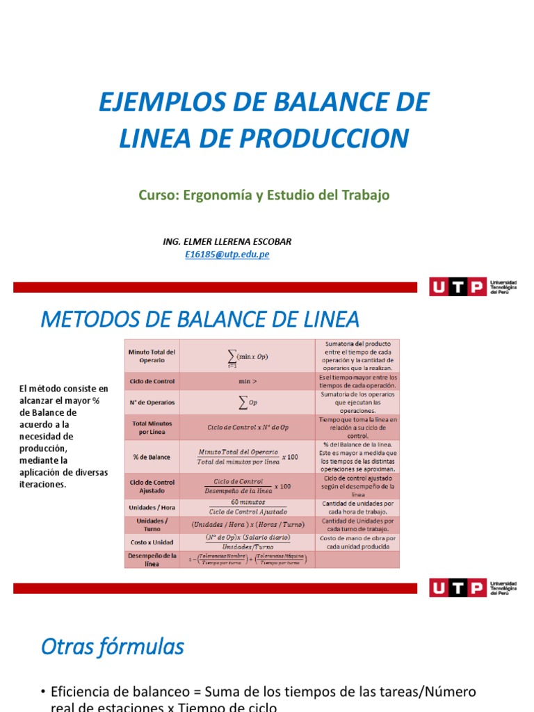 Ejemplos de Balance de Línea | PDF | Factores humanos y ergonomía | Labor