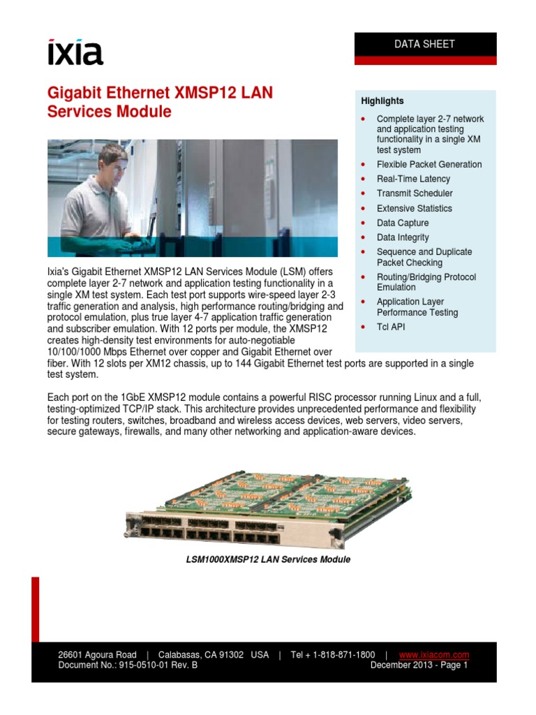 Gigabit Ethernet XMSP12 LAN Services Module: Data Sheet | PDF | Network ...