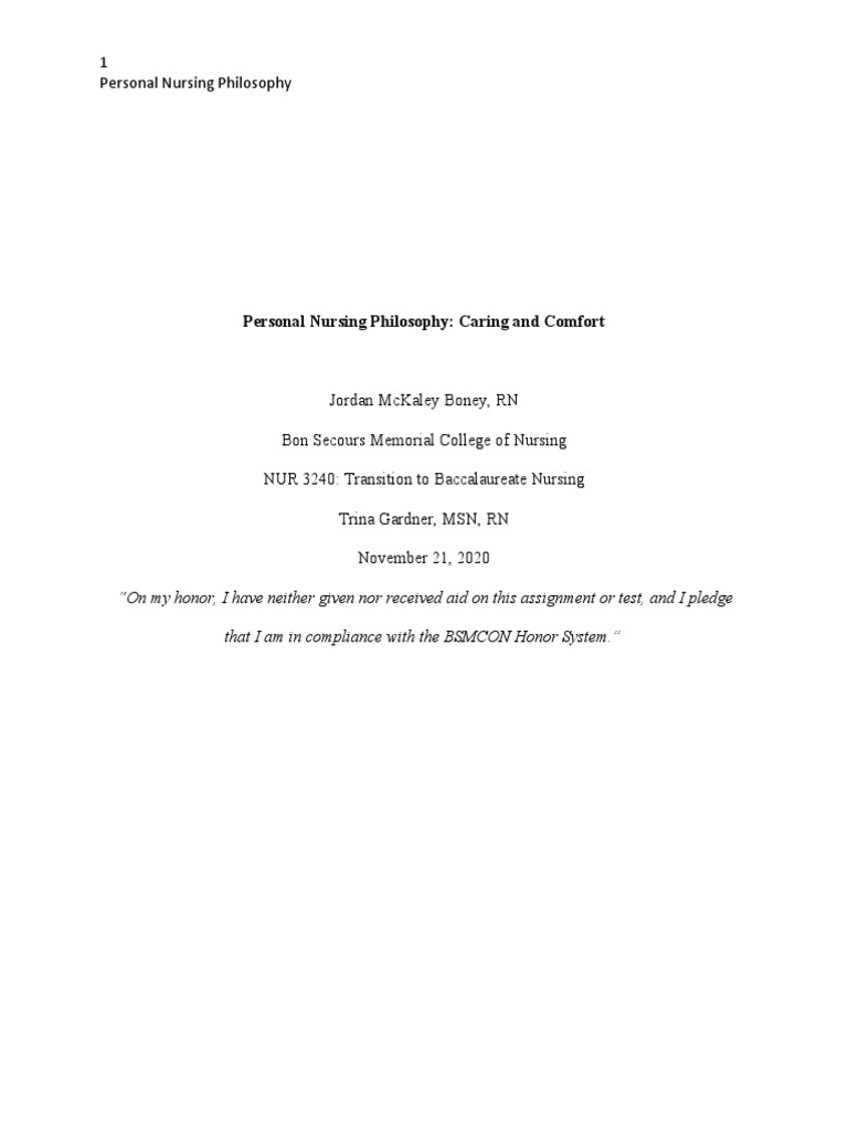 Personal Nursing Philosophy | Download Free PDF | Nursing | Compassion