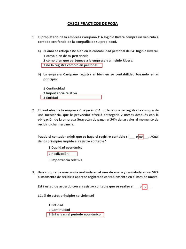Casos Practicos de Pcga | PDF | Contabilidad | Servicios financieros