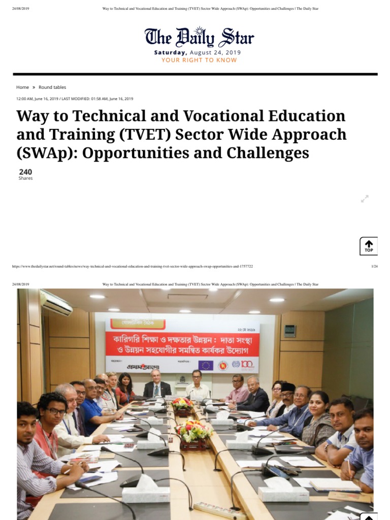 Way To Technical and Vocational Education and Training (TVET) Sector ...