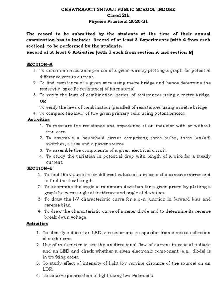 Physics Practical Guide for Students | PDF | Science & Mathematics
