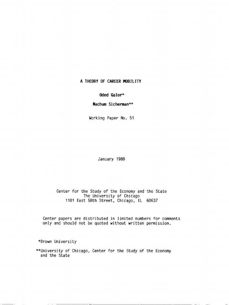 A Theory of Career Mobility | PDF