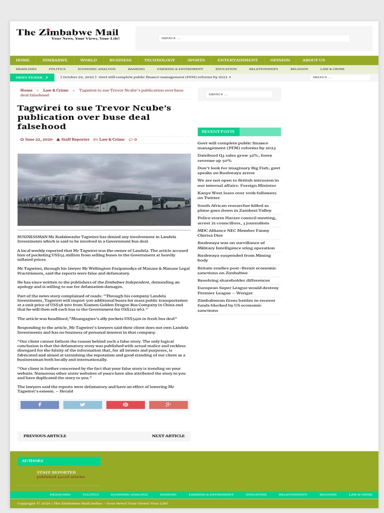 Tagwirei To Sue Trevor Ncube's Publication Over Buse Deal Falsehood ...