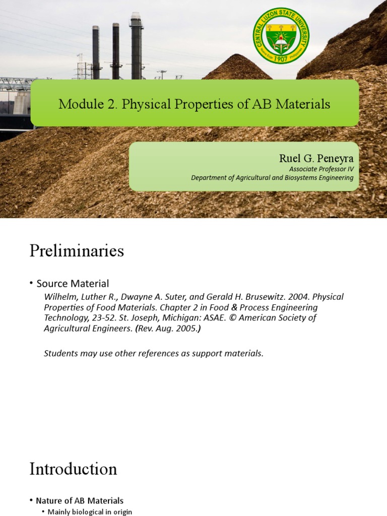 Physical Properties of AB Materials | PDF | Volume | Density