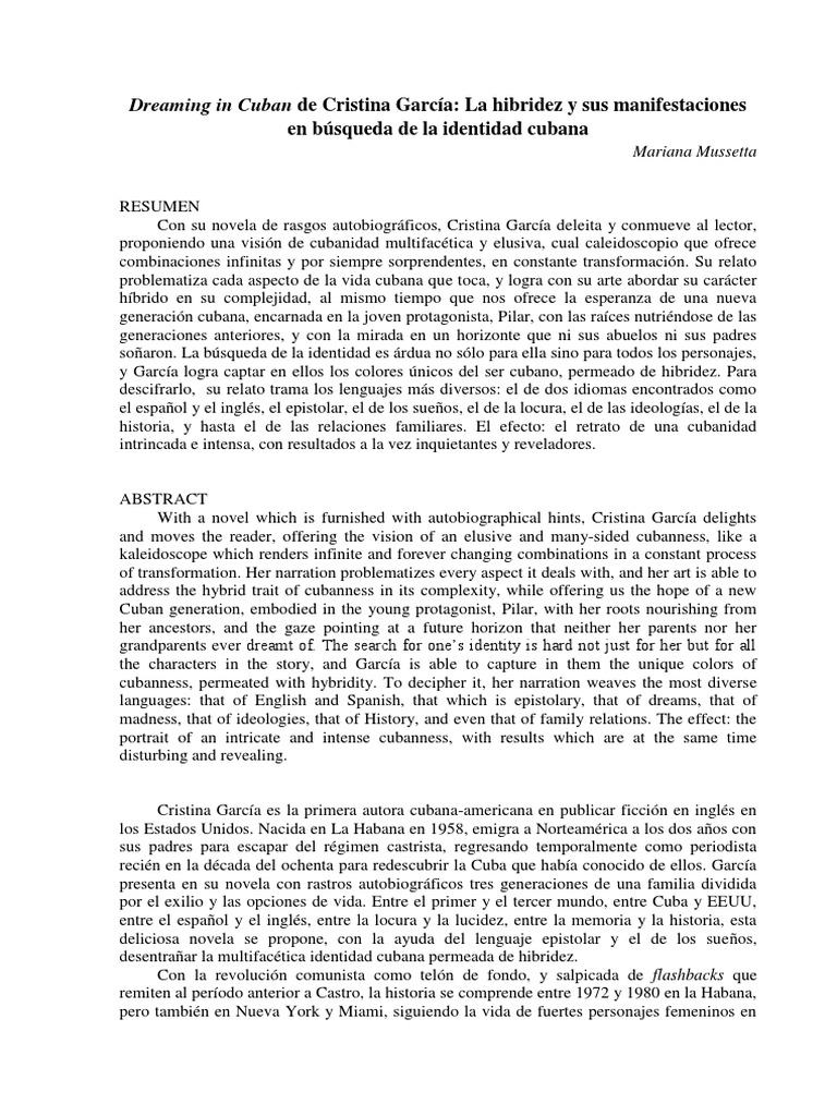 Dreaming in Cuban de Cristina García | Descargar gratis PDF | Cuba | Locura