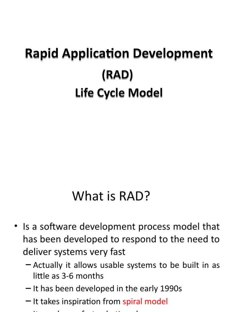Rapid Application Development Rapid Application Development: (RAD) Life ...