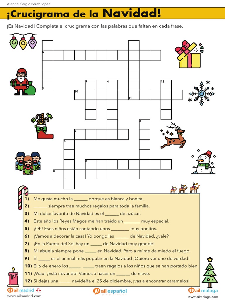 Ejercicio Navidad Espanol A1 | PDF