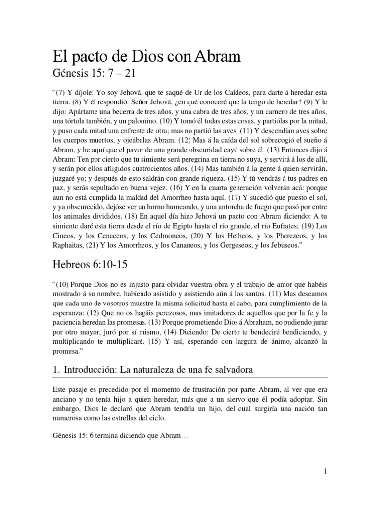 06 El Pacto de Dios Con Abram (Gen. 15 - 7 - 21) | PDF | Abrahán | Isaac