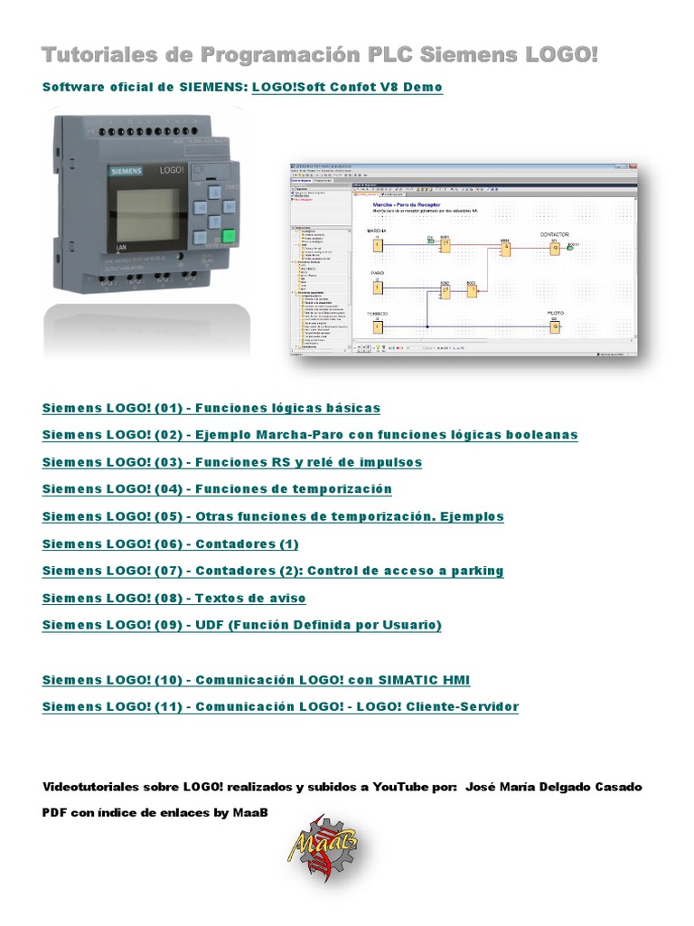 Tutoriales de Programación PLC SIEMENS LOGO | PDF