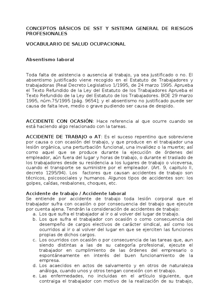 Conceptos Básicos de SST | PDF | Salario | Labor