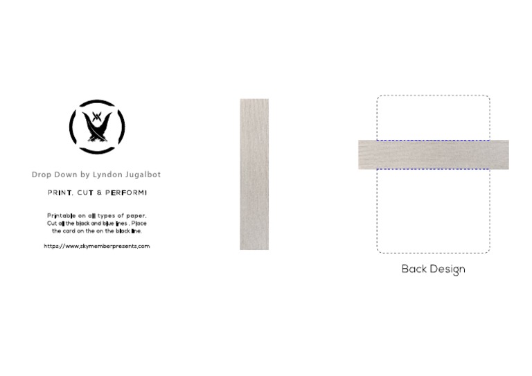 A Printable and Cuttable Drop Down Card Providing Instructions for an ...