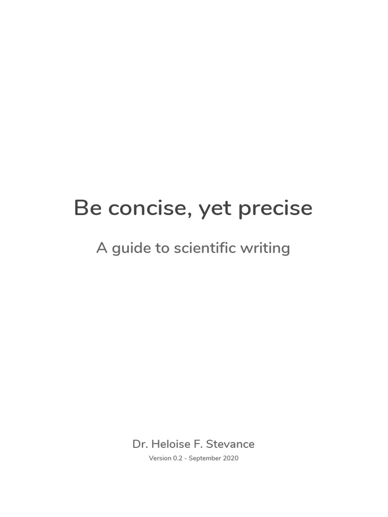 Be Concise, Yet Precise: A Guide To Scientific Writing | PDF | Stars ...