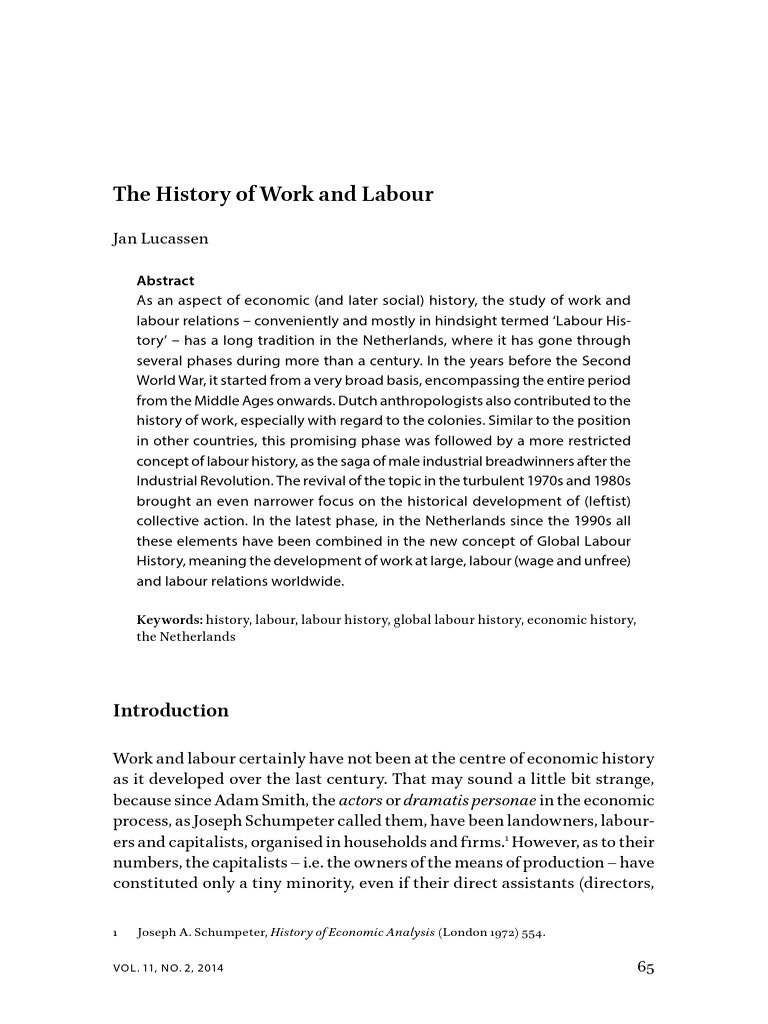 The History of Work and Labour | PDF | Economic History | Netherlands