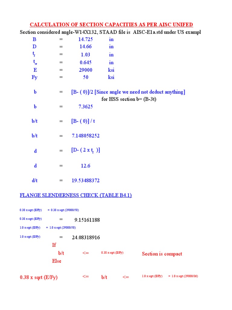 Aisc 360-05-CHAPTER E1-A - SECTION CLASSIFICATION | PDF | Buckling ...