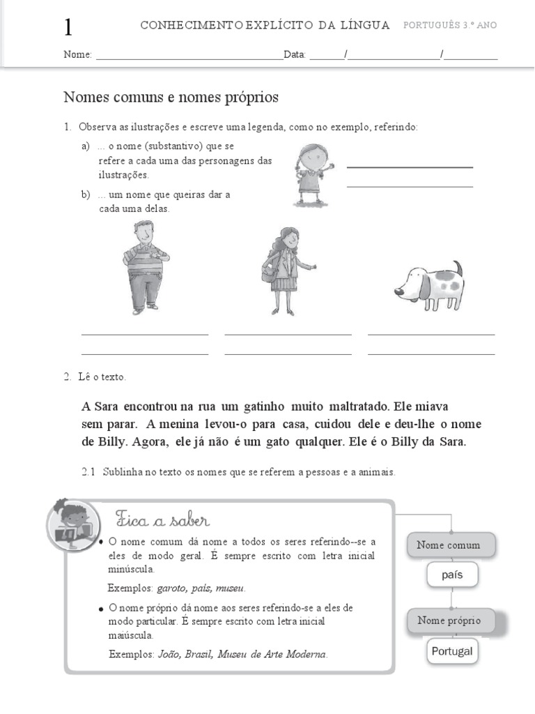 Exemplos De Nomes Proprios Em Frases