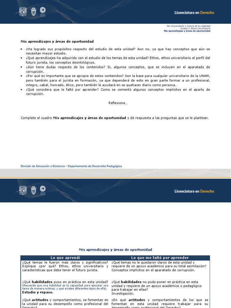 Mis Aprendizajes y Areas de Oportunidad - Cuadro - Af - U3 | PDF | Educación a distancia | Pedagogía