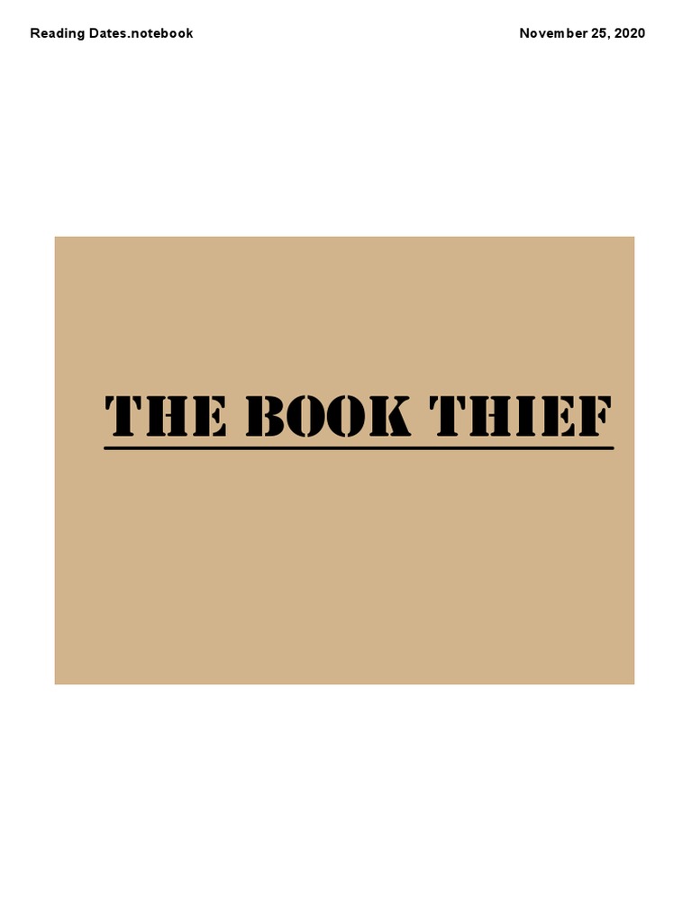 Reading Schedule for The Book Thief | PDF