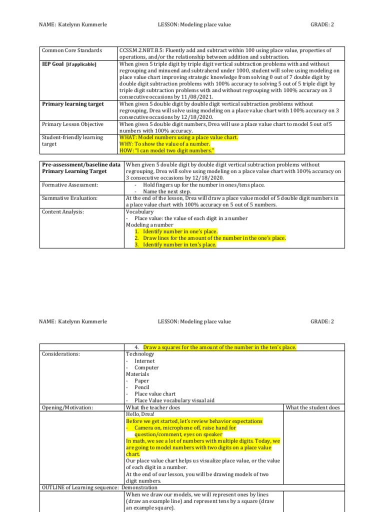 Paraplan Guiding Lesson | PDF | Subtraction | Behavior Modification