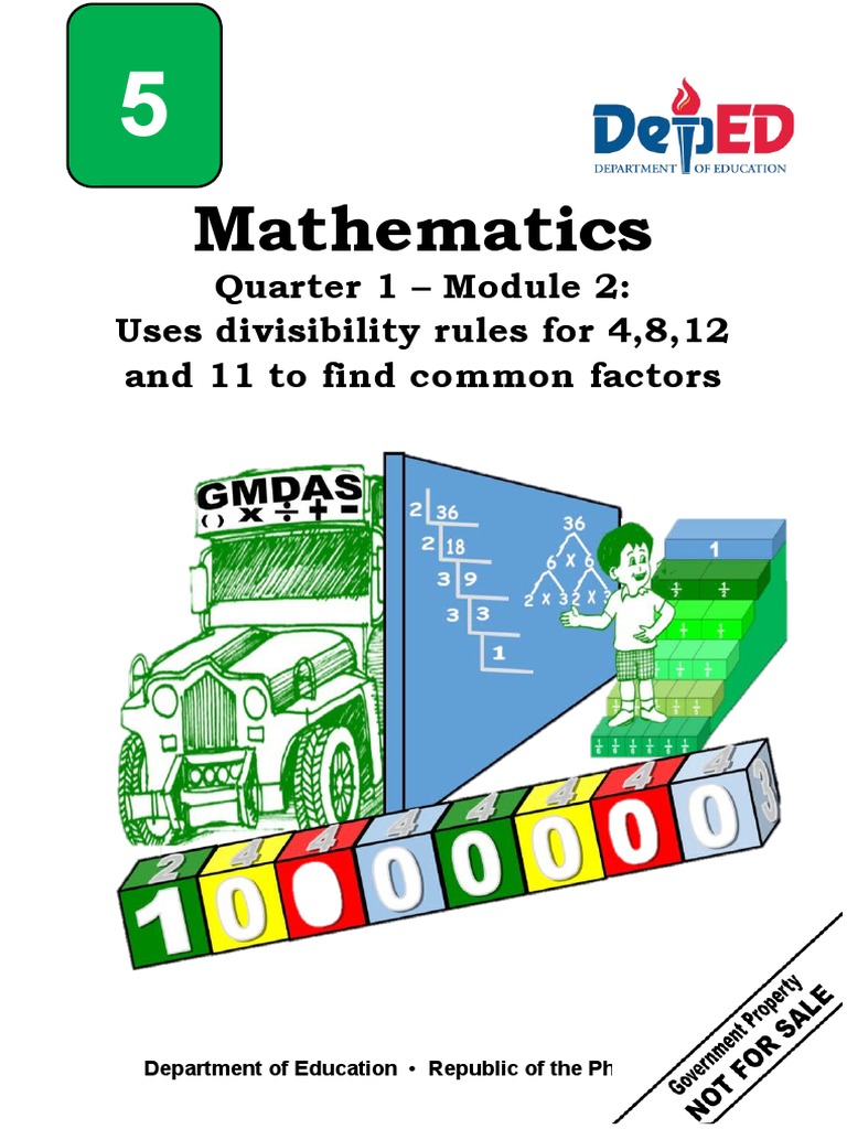 Math5 Q1 Mod2 Lesson 3 Using Divisibility Rules For 4812 And 11 Marivera Pdf 5928