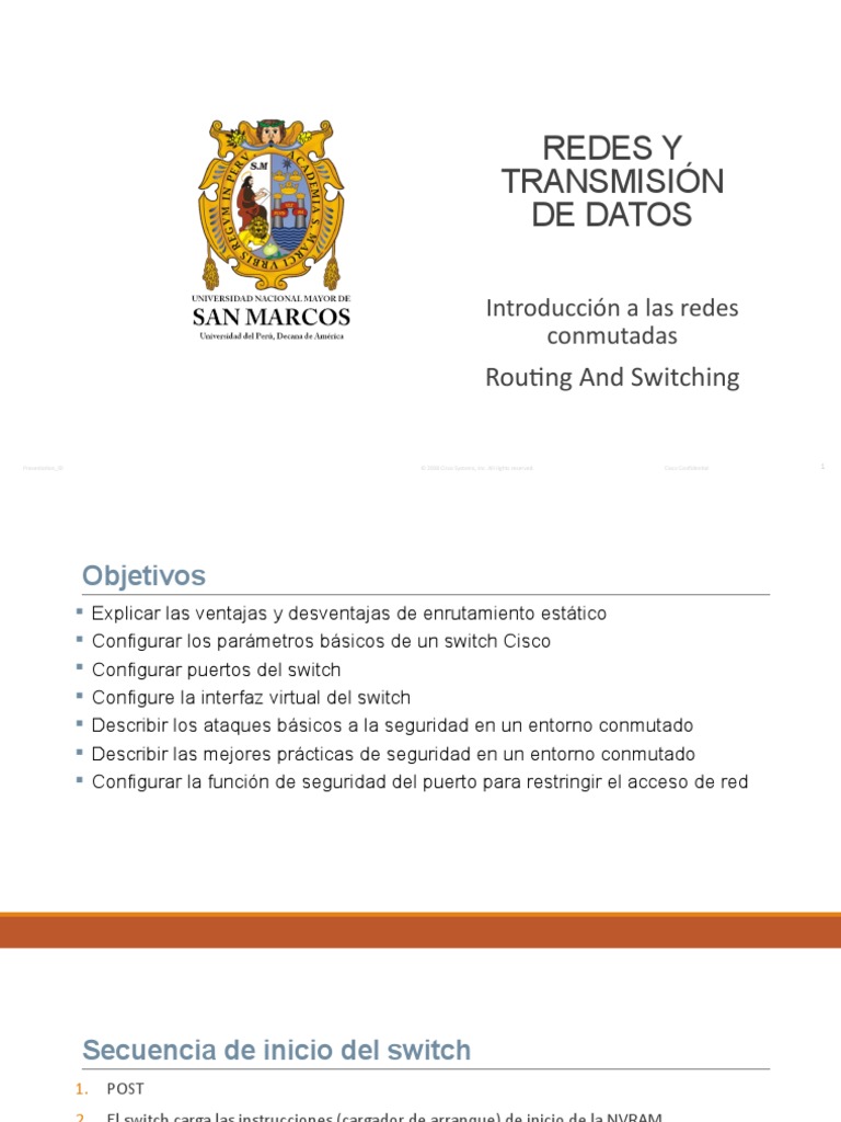 Clase 04 2 - Introduccion A Las Redes Conmutadas (SW1) | PDF | Conmutador de red | Cubierta segura