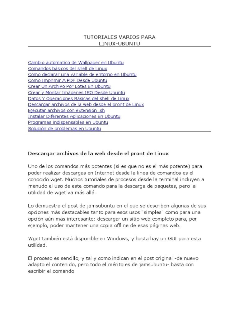 Tutorial Ubuntu | PDF | Archivo de computadora | Java (lenguaje de ...