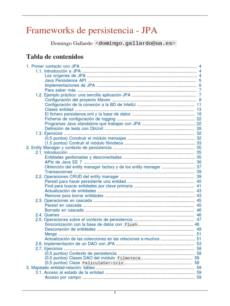 Frameworks de Persistencia - JPA | PDF | Vuelo salvaje | Enterprise ... Frameworks de Persistencia - JPA | PDF | Vuelo salvaje | Enterprise ...