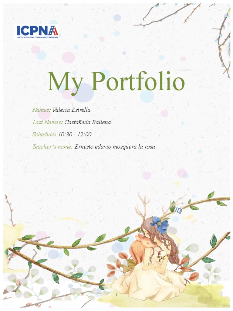 My Portfolio: Names: Last Names: Schedule: Teacher's Name | PDF ...